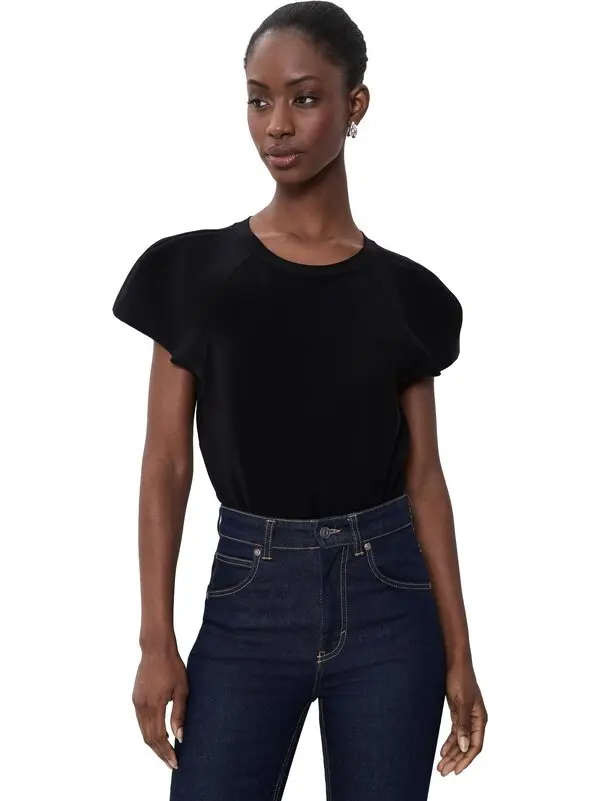 Norma Kamali Cap Sleeve Bomber Bodysuit - Black