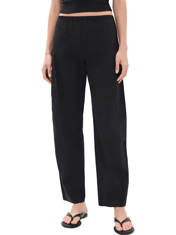 LA LIGNE Poplin Barrel Leg Colby Pants - Black