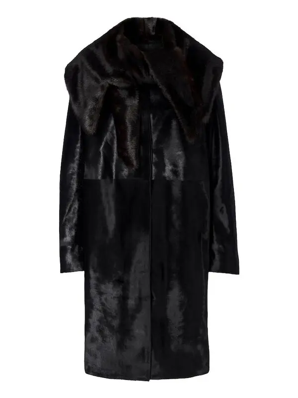 Loulou De Saison Lotta Calf-hair Coat - Black