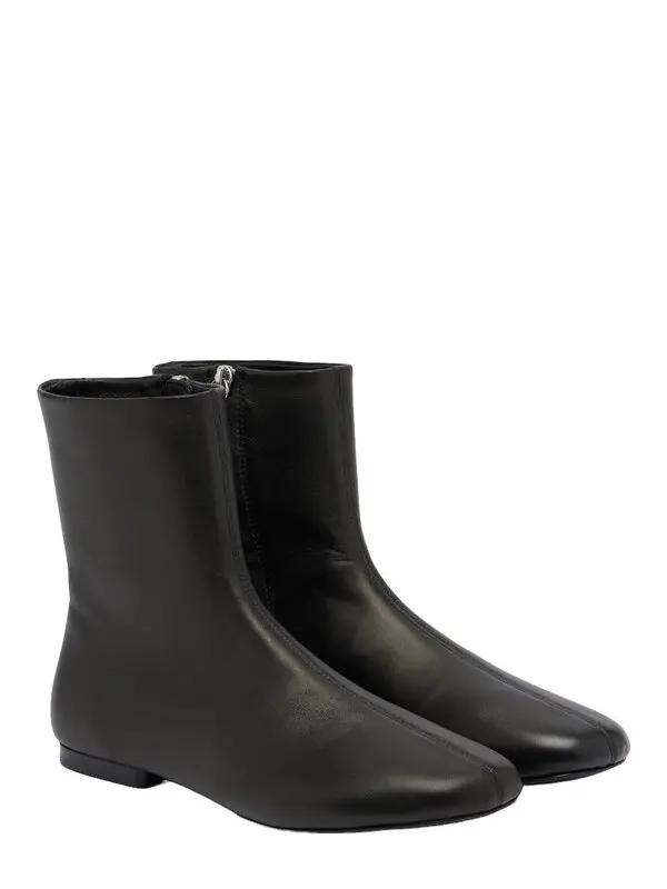 SOULIERS MARTINEZ Molli Leather Ankle Boots - Black