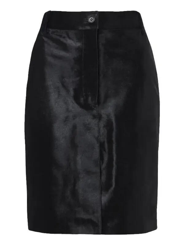 Loulou De Saison Debi Calf Hair Mini Skirt - Black