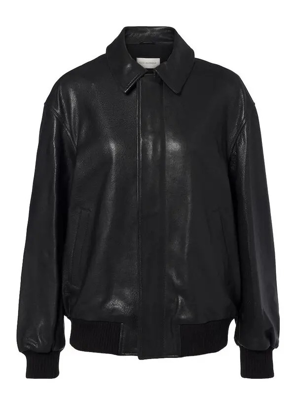 Nour Hammour Toyen Leather Blouson Jacket - Black