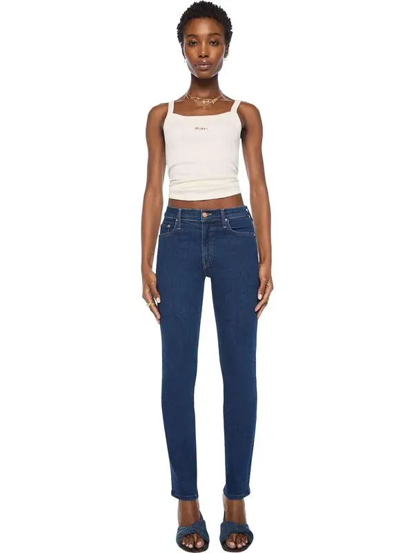 MOTHER The Mid Rise Rider Skimp Retrograde Rodeo Jeans - Blue