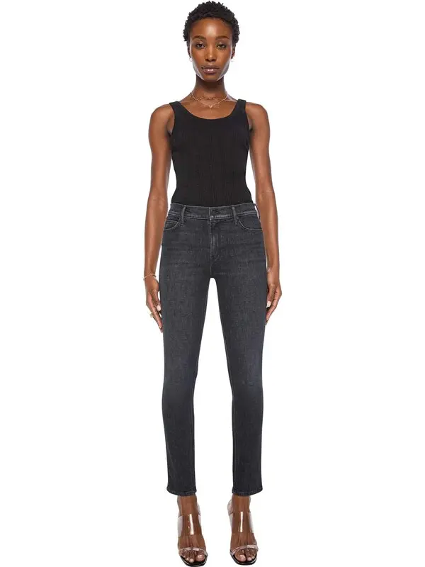 MOTHER The Mid Rise Dazzler Skimp Jeans - Black