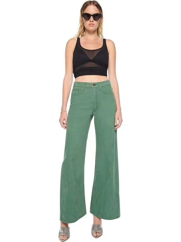 MOTHER Snacks! The Lemon Twist Sneak Dark Ivy Pants - Green