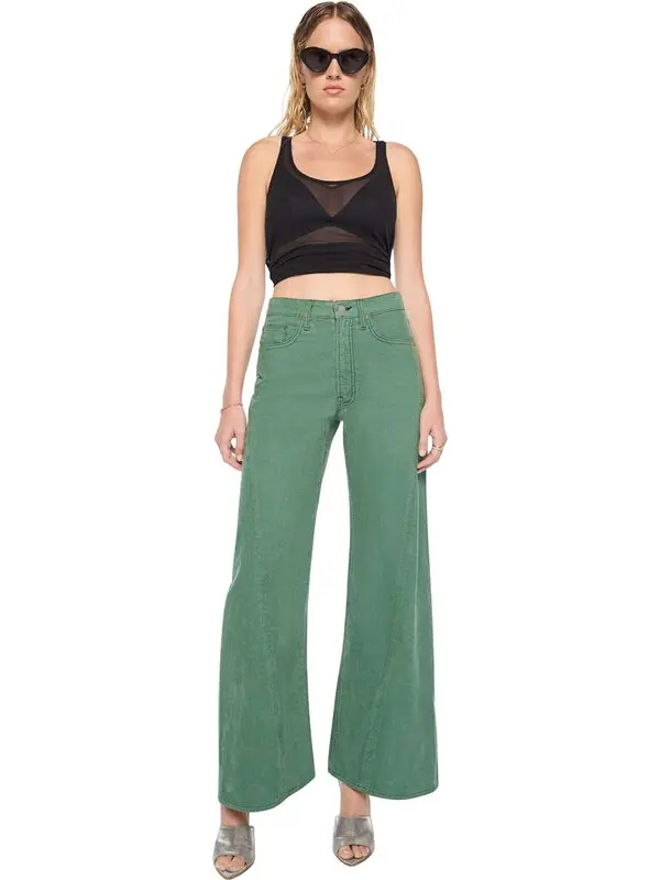 MOTHER Snacks! The Lemon Twist Sneak Dark Ivy Pants - Green