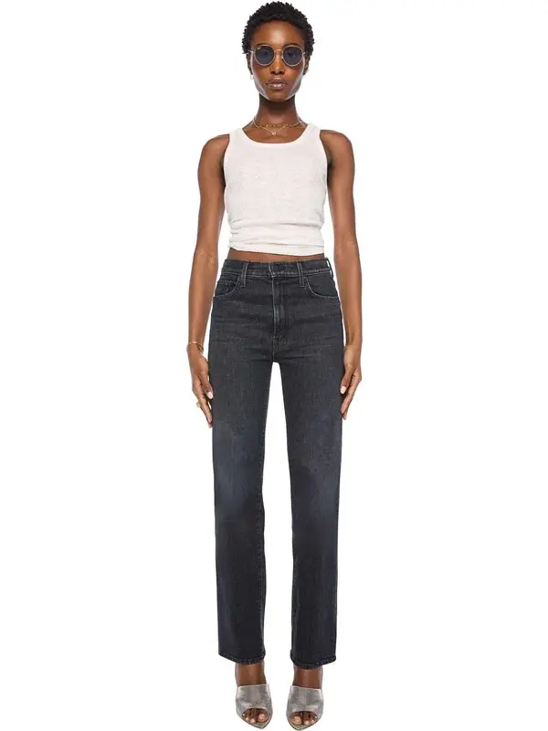 MOTHER The Rambler Zip Sneak Riding Milkyway Jeans - Black