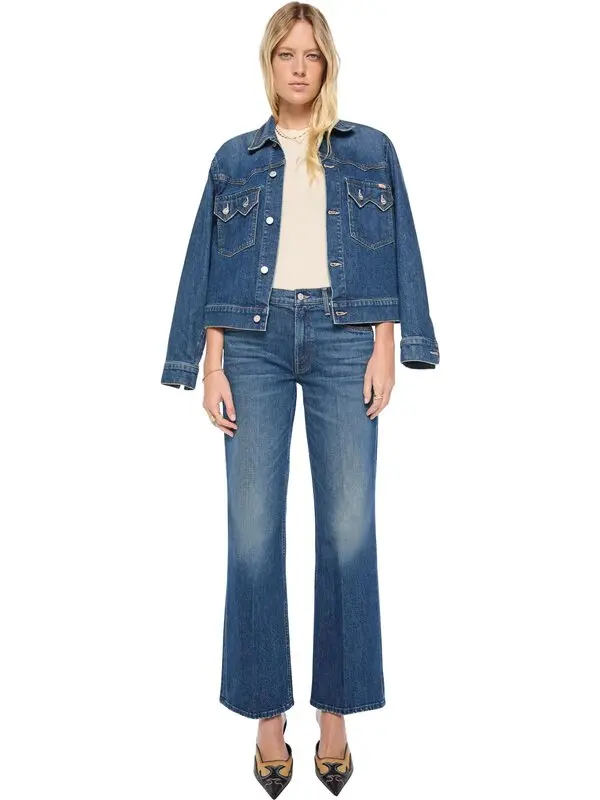 MOTHER The Bookie Sneak Buckaroo Jeans - Blue