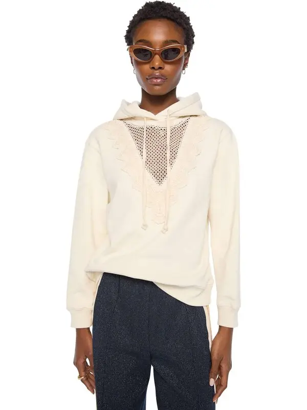 MOTHER The Accent Square Hoodie - White