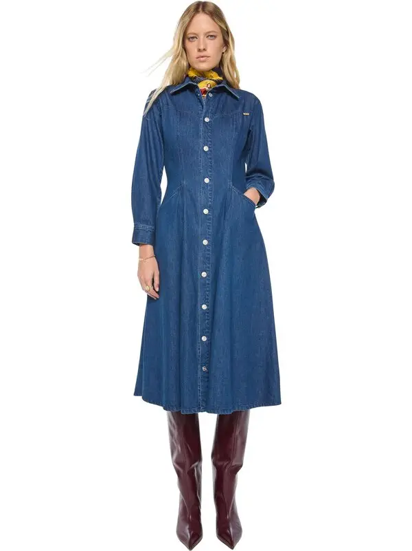 MOTHER The Honor Roll Western Dress Hey Batter - Blue