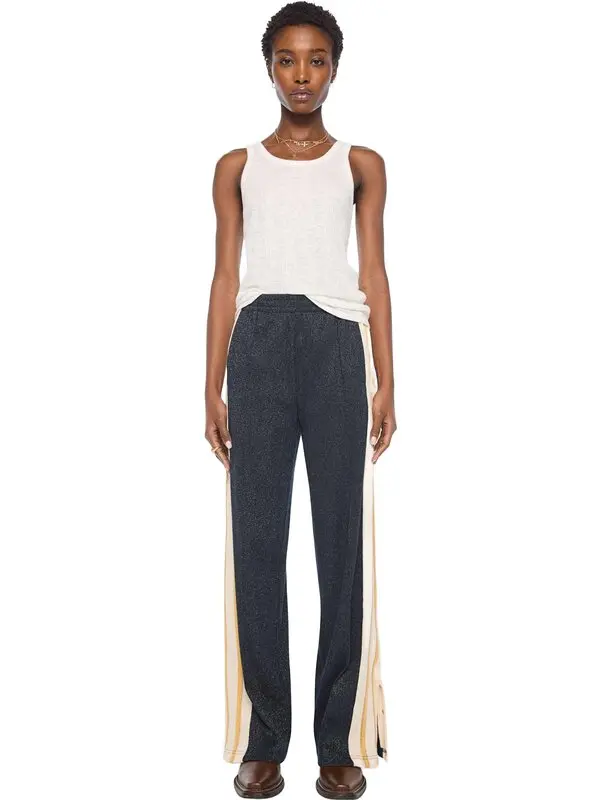 MOTHER Track Star Wide Leg Pants With Contrast Side Stripe - Yellow