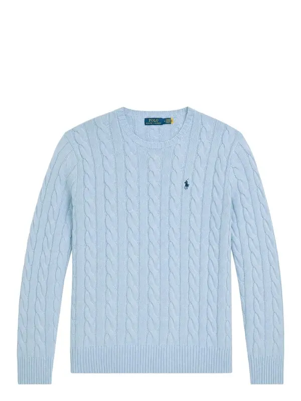 Polo Ralph Lauren Cable Knit Crew Neck Cotton Jumper - Blue
