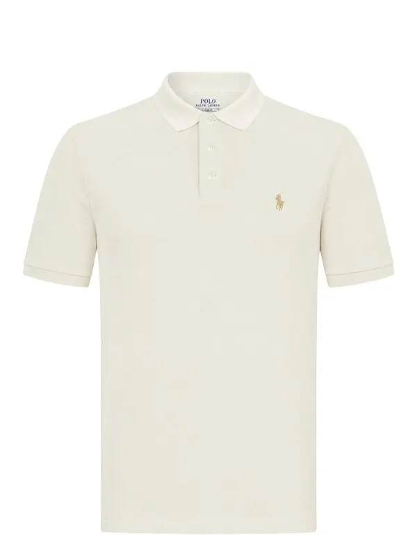Polo Ralph Lauren Logo-embroidered Piqué Cotton Polo Shirt - Cream
