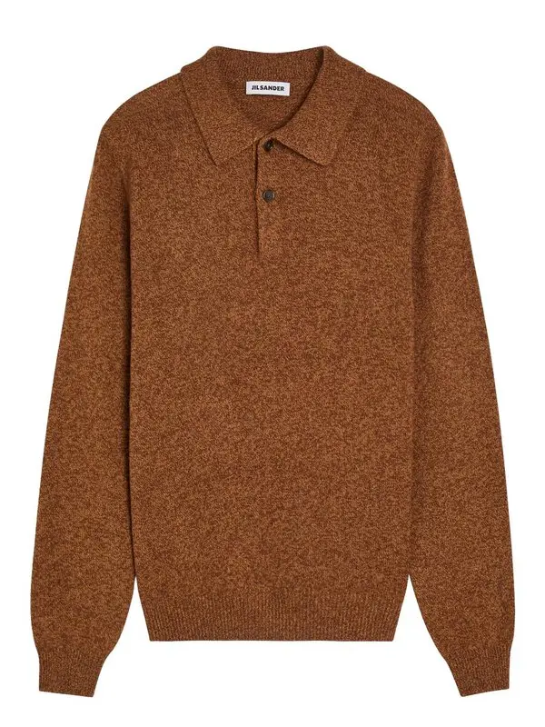 JIL SANDER Wool And Cashmere-blend Polo Jumper - Orange