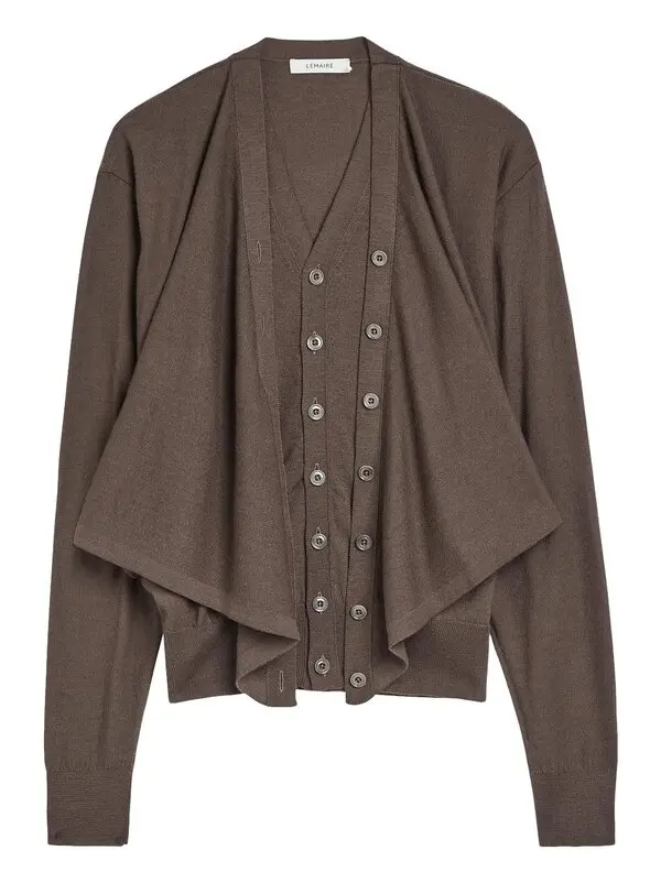 LEMAIRE Wool-blend Cardigan - Brown