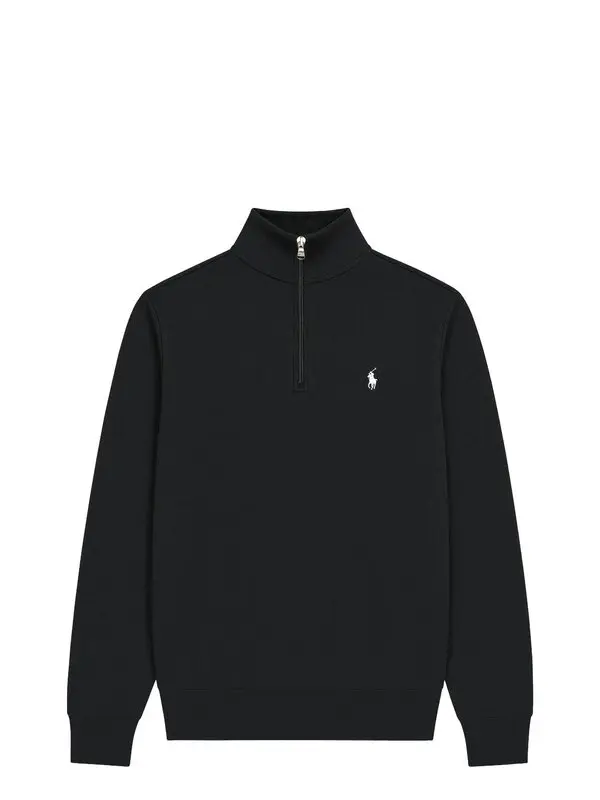 Polo Ralph Lauren Half-zip Cotton-blend Sweatshirt - Black