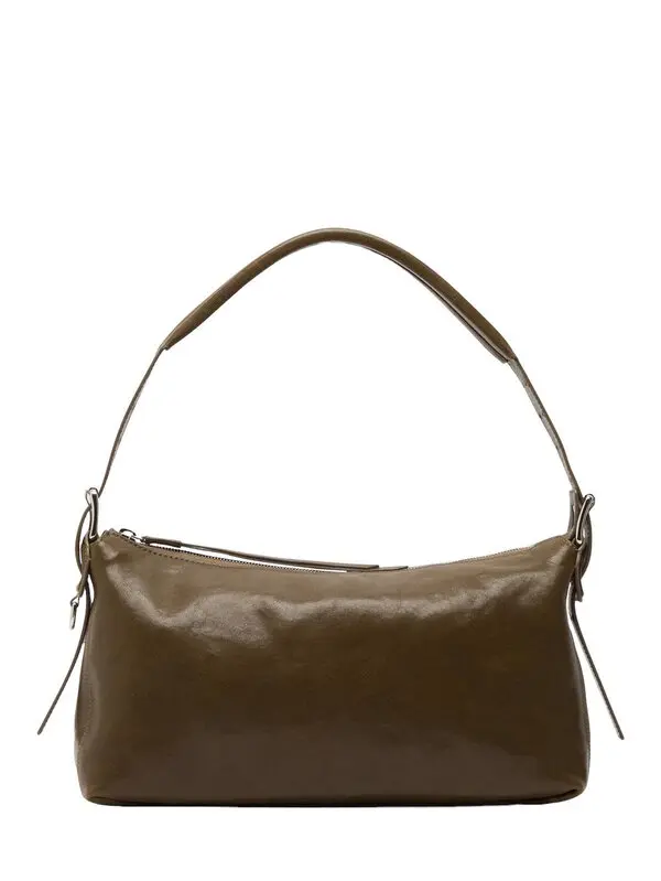 LEMAIRE Belted Baguette Leather Shoulder Bag - Tan