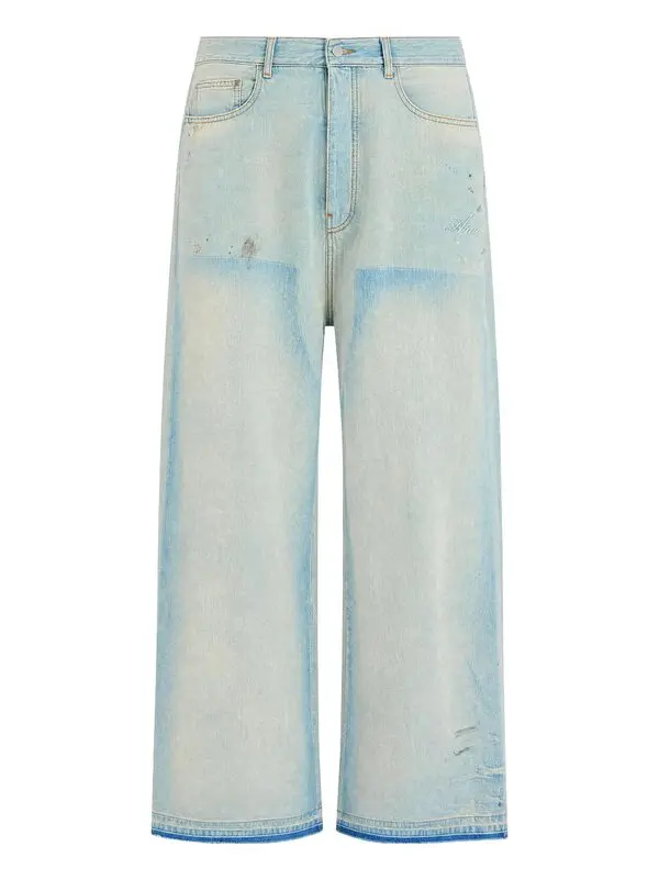 Amiri Logo-embroidered Relaxed Straight-leg Jeans - Indigo
