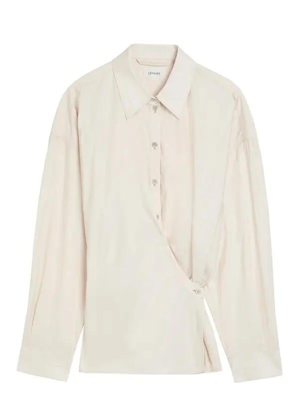 LEMAIRE Twisted Cotton And Silk-blend Shirt - Cream