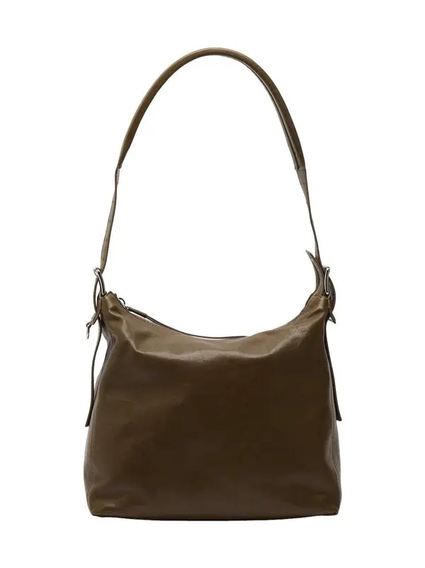 LEMAIRE Belted Small Leather Hobo Bag - Tan