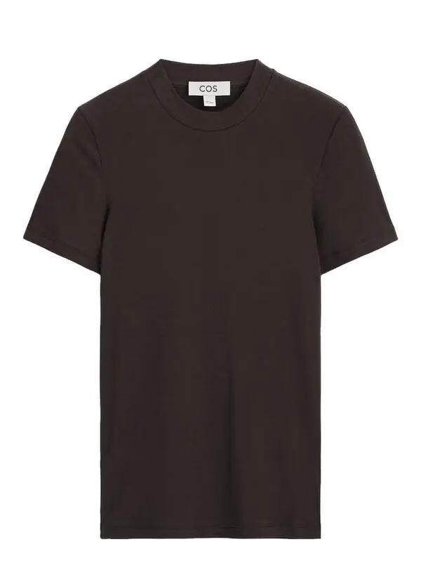 Cos Crepe-jersey T-shirt - Brown