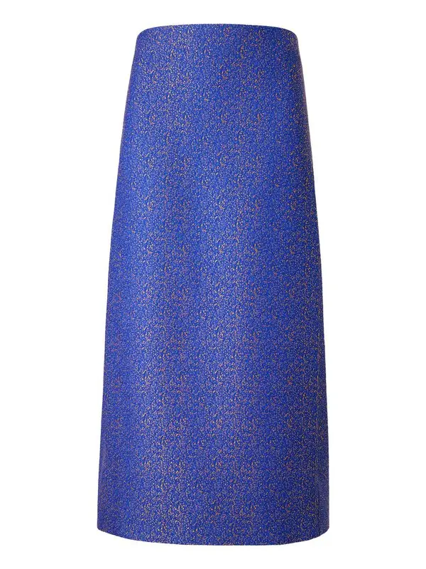 JIL SANDER Draped Jacquard Midi Skirt - Blue