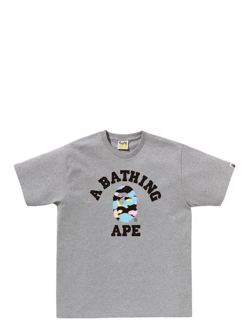 A BATHING APE New Camo College Tee Shirt - Grey