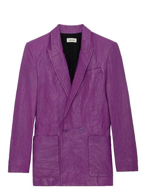 Zadig&Voltaire Visko Crinkled Leather Blazer - Goa