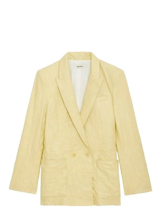 Zadig&Voltaire Visko Crinkled Leather Blazer - Shea