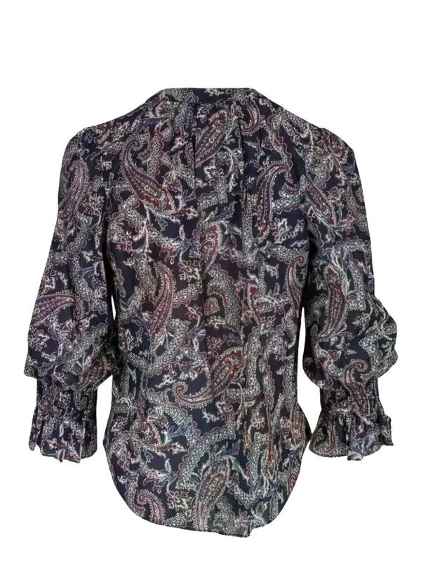 Veronica Beard Ashlynn Paisley Print Blouse - Blue