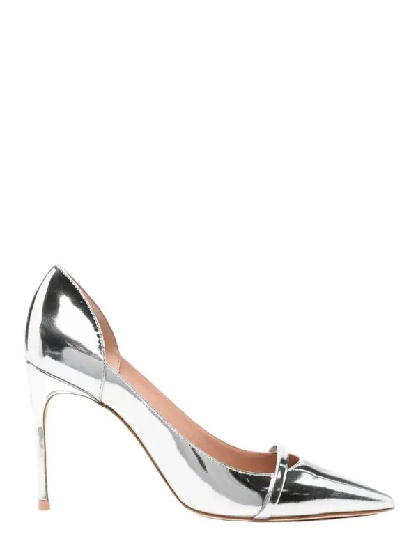 MALONE SOULIERS Crawford Metallic Leather Pumps - Silver