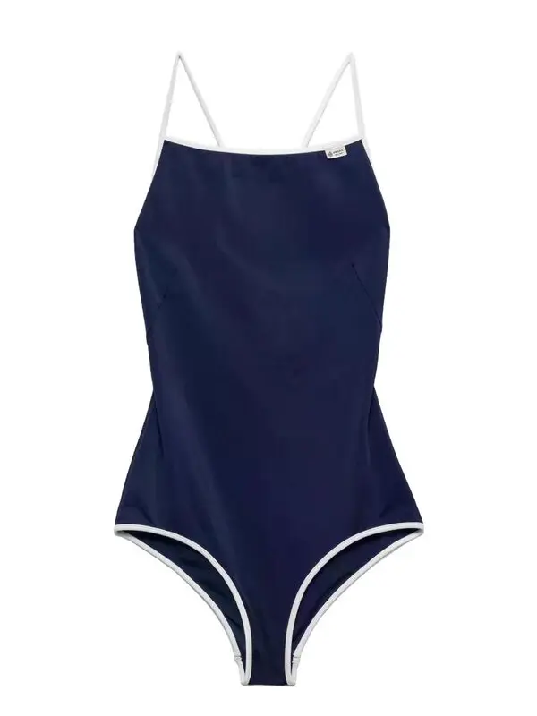 Prada One-piece Jersey Swimsuit With Contrasting Trim - Blue