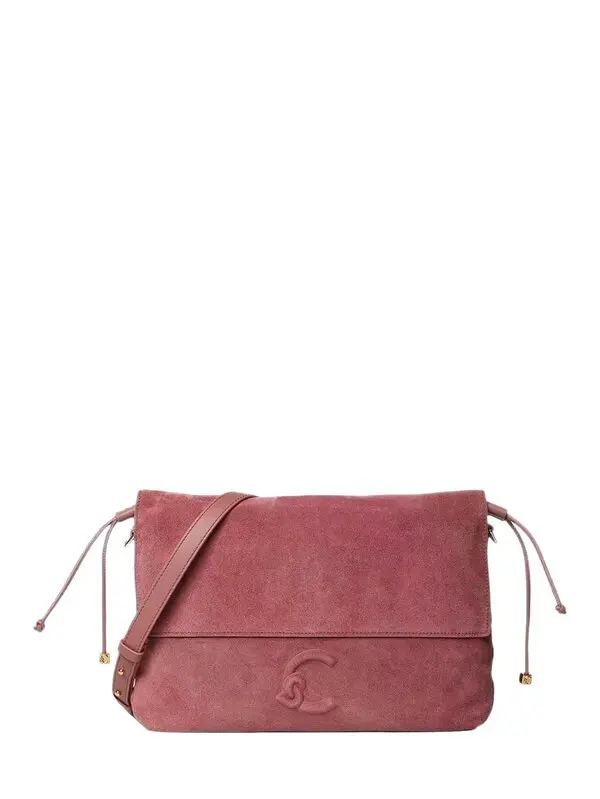 COCCINELLE Small Lidia Suede Clutch Bag - Pink