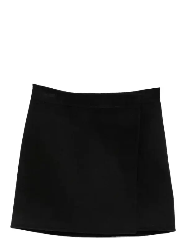 SEMICOUTURE Wrap Wool Mini Skirt - Black