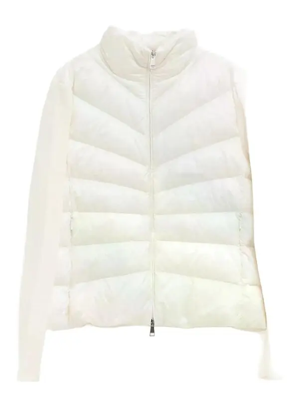 Moncler Padded Wool Zip-up Cardigan - Neutrals