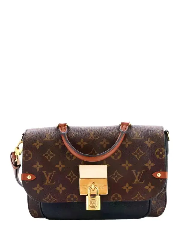 LOUIS VUITTON Vaugirard Handbag Monogram Canvas With Leather Satchel - Black