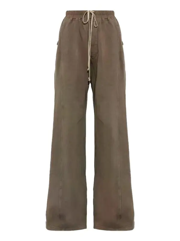 Rick Owens Wide-leg Drawstring Cotton Trousers - Brown