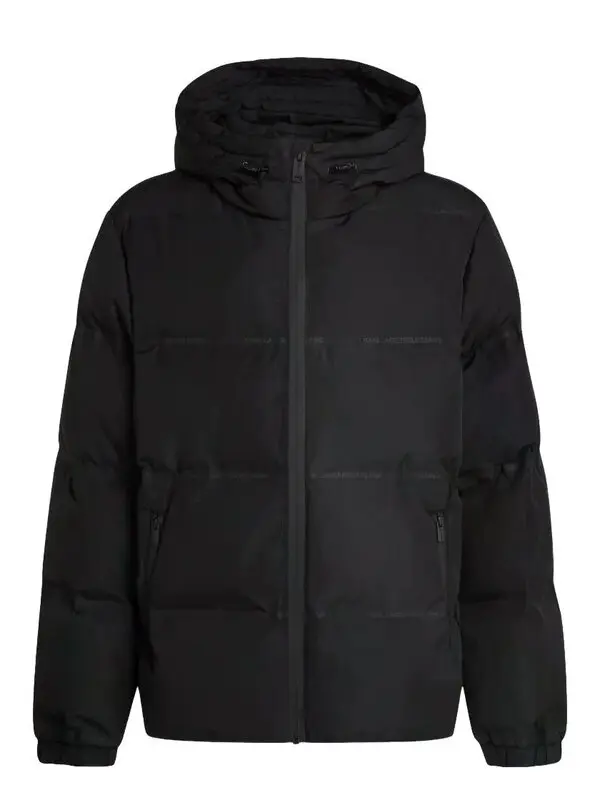Karl Lagerfeld Logo Puffer Jacket - Black
