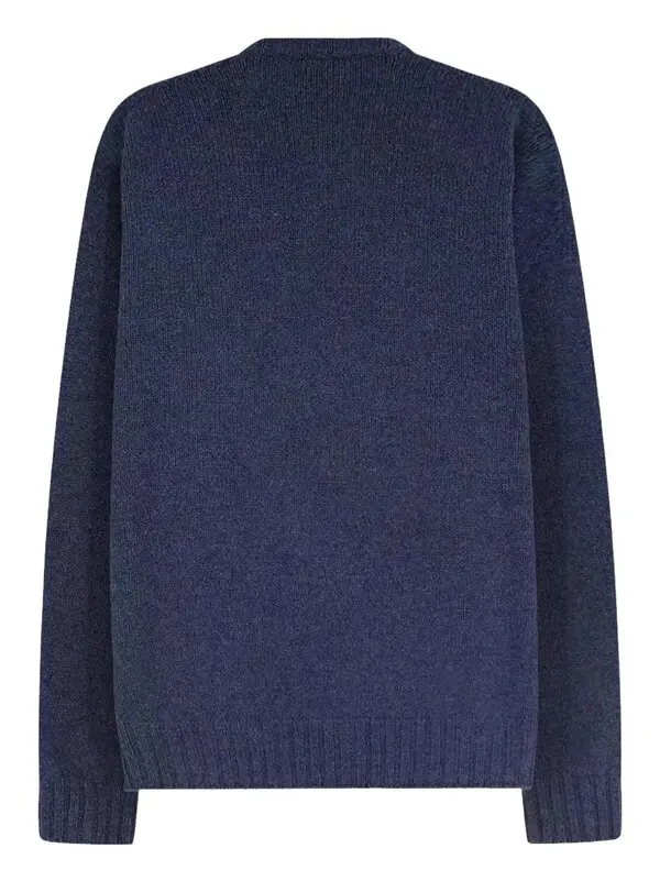 ALYSI V-neck Knitted Sweater - Blue