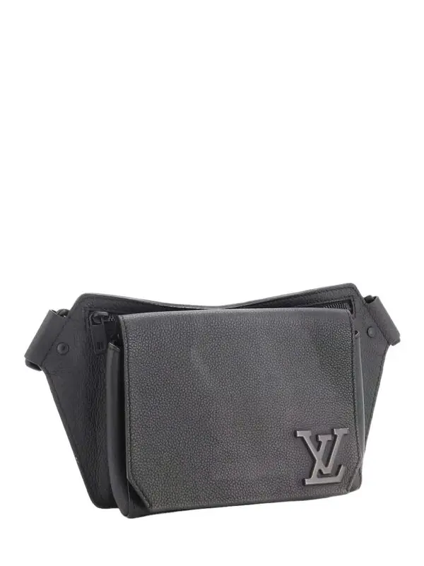 LOUIS VUITTON Aerogram Takeoff Sling Bag Leather Belt Bag - Black