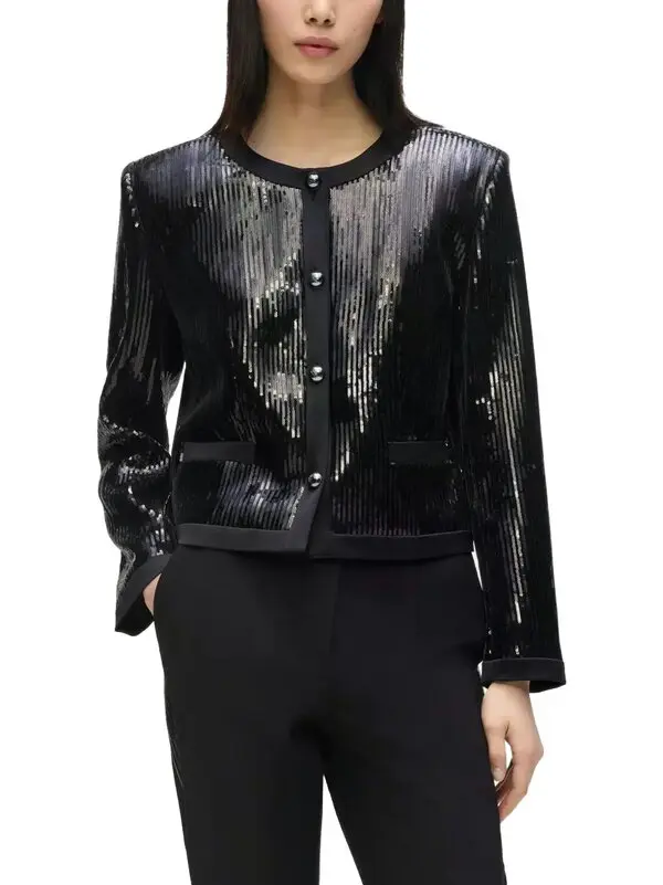 Karl Lagerfeld Sequin Embellished Jacket - Black