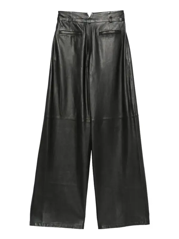 Emporio Armani Belted Panelled Trousers - Black