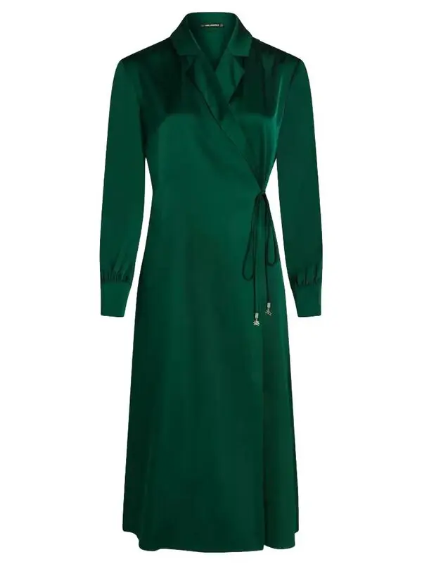 Karl Lagerfeld Satin-finish Wrap Dress - Green