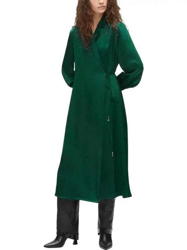 Karl Lagerfeld Satin Wrap Dress - Green