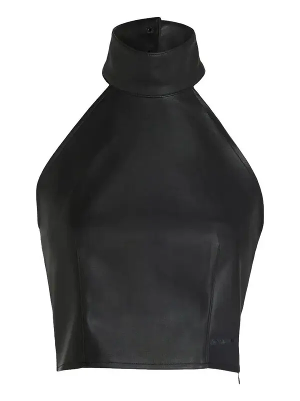 Karl Lagerfeld Halterneck Cropped Top - Black