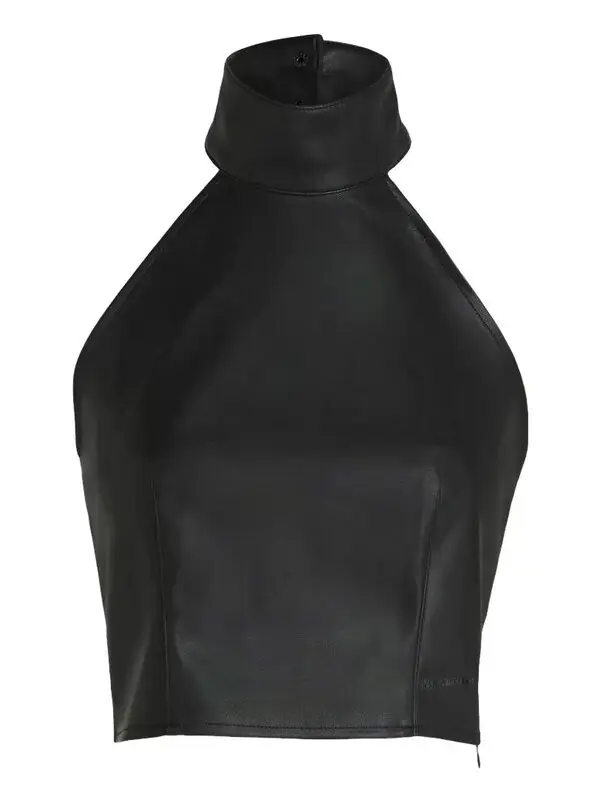 Karl Lagerfeld Halterneck Cropped Top - Black