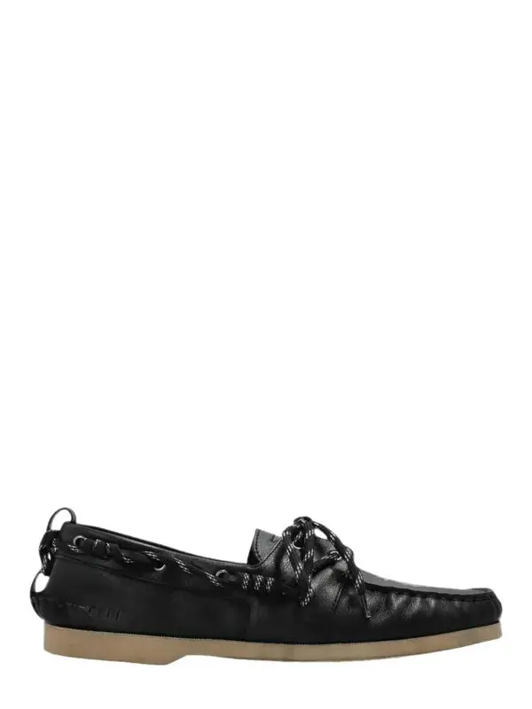 GOLDEN GOOSE Leather Boat Shoes - Black