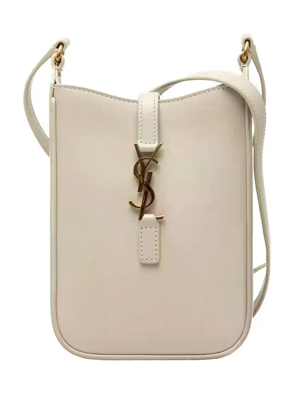 Saint Laurent Mini Smooth Calfskin Le 5 A 7 Vertical Crossbody Bag - White