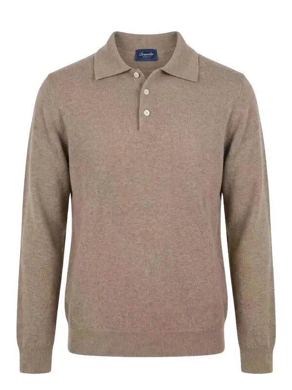 DRUMOHR Long-sleeve Polo Sweater - Neutrals