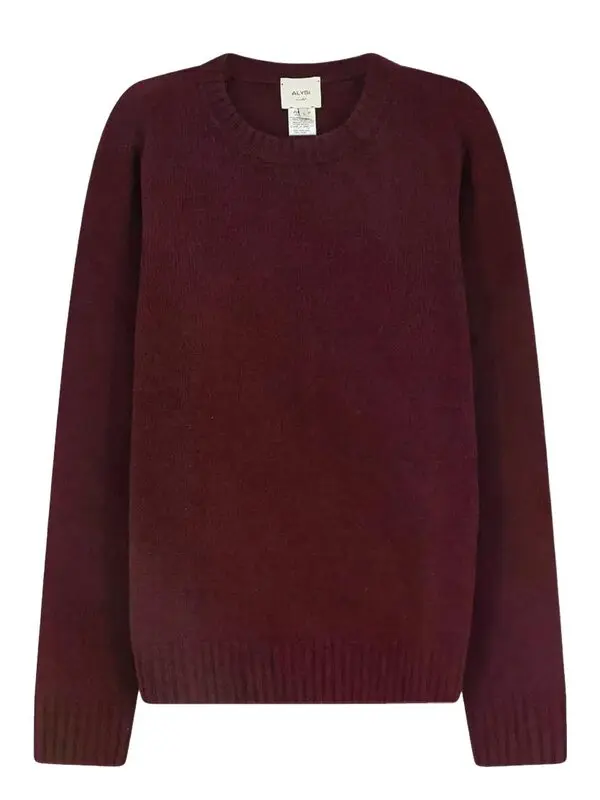 ALYSI Crew-neck Fine Knit Sweater - Red